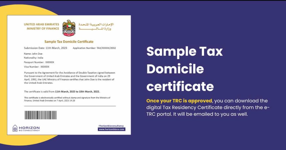 Tax Residency Certificate (TRC) in Dubai