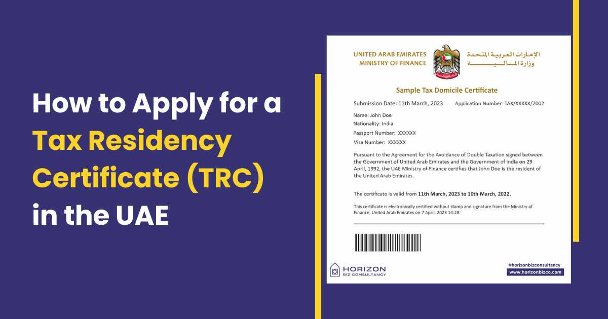 Tax Residency Certificate (TRC) in Dubai